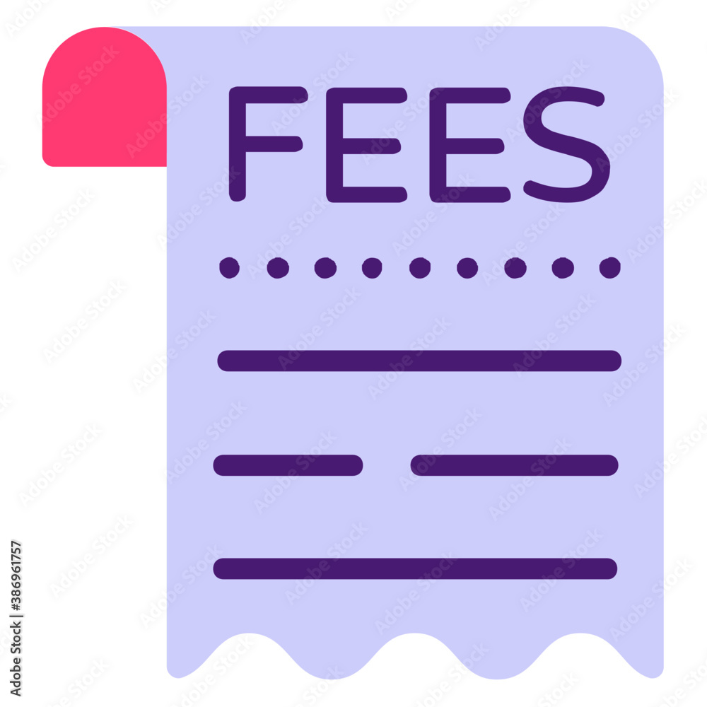 Fees Receipt Stock Vector | Adobe Stock