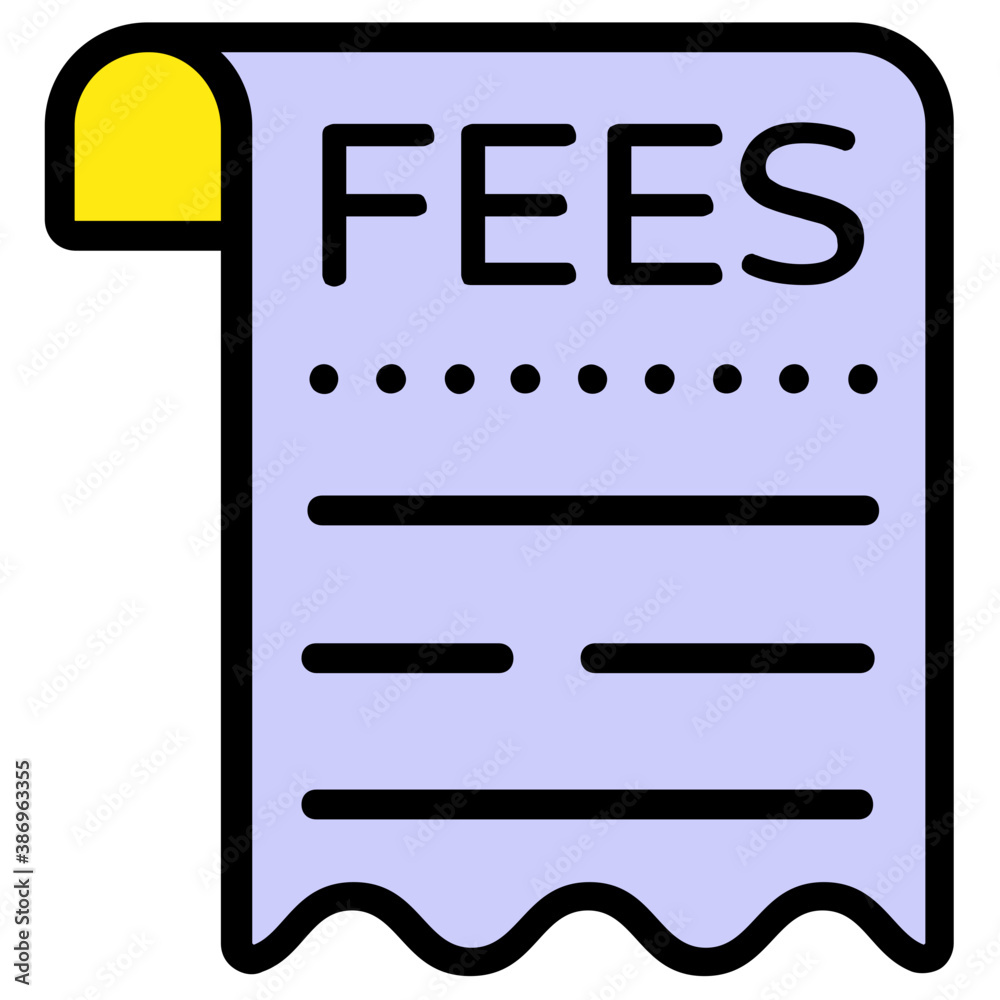 Fees Receipt Stock Vector | Adobe Stock