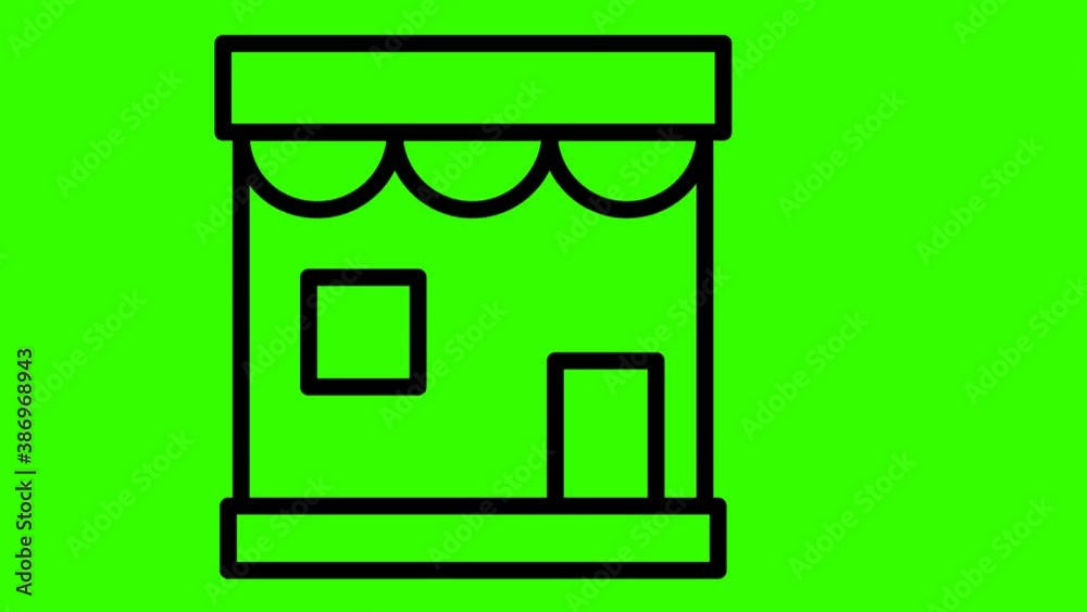 Animated Shop Icon On Green Screen Stock-Video | Adobe Stock