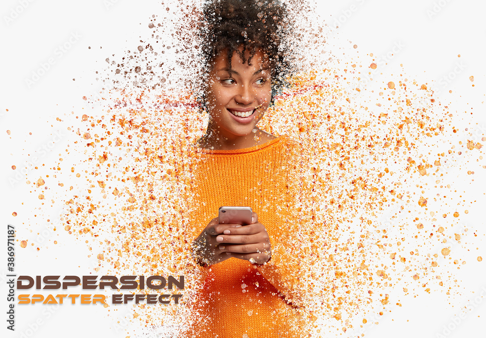 Dispersion Spatter Photo Effect with Particle Mockup Stock Template ...