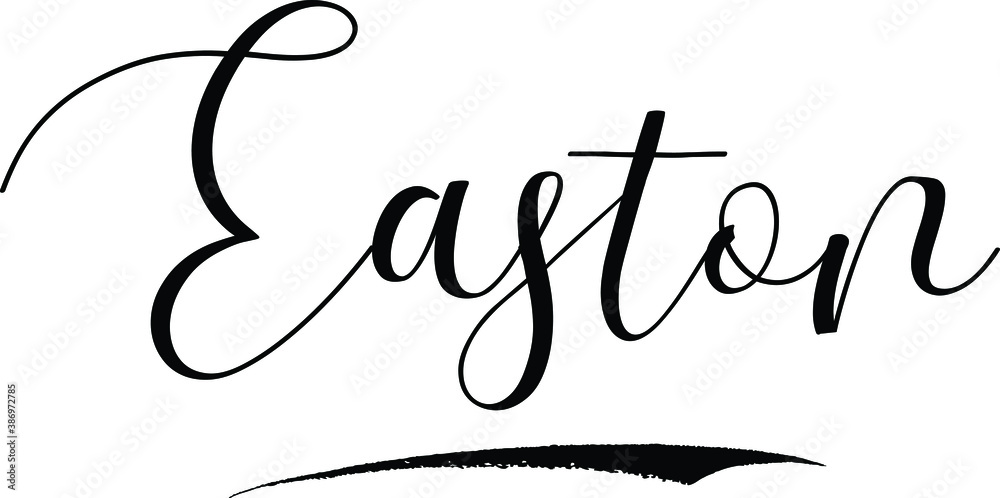Easton-Male Name Cursive Calligraphy on White Background Stock Vector ...