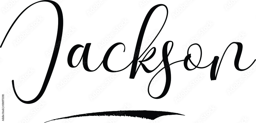Jackson-Male Name Cursive Calligraphy on White Background Stock Vector ...