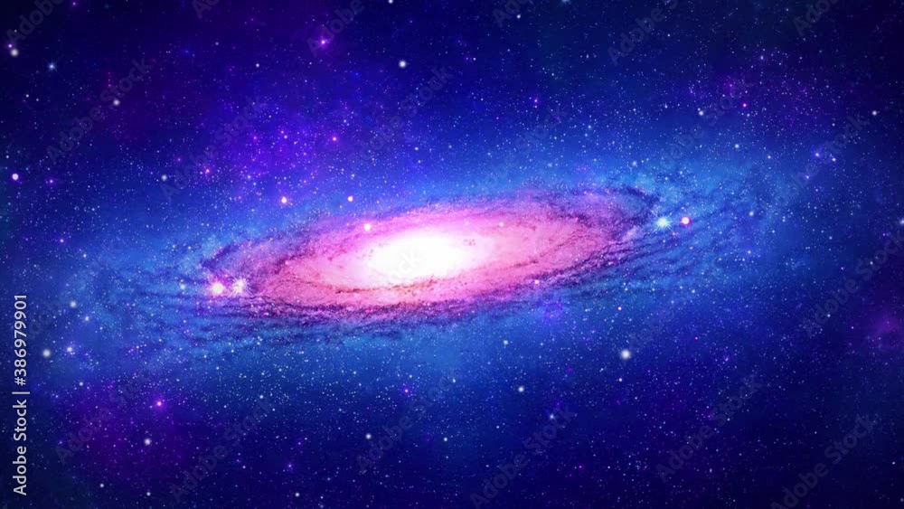 abstract Journey Through spiral Galaxy in the Universe Through the Stars Loop Background. Space ...