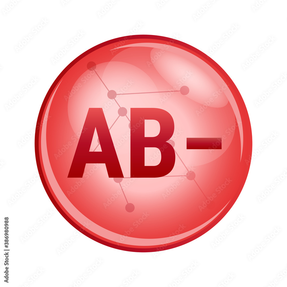 Vettoriale Stock Vector red icon of blood group or blood type AB−. Red ...