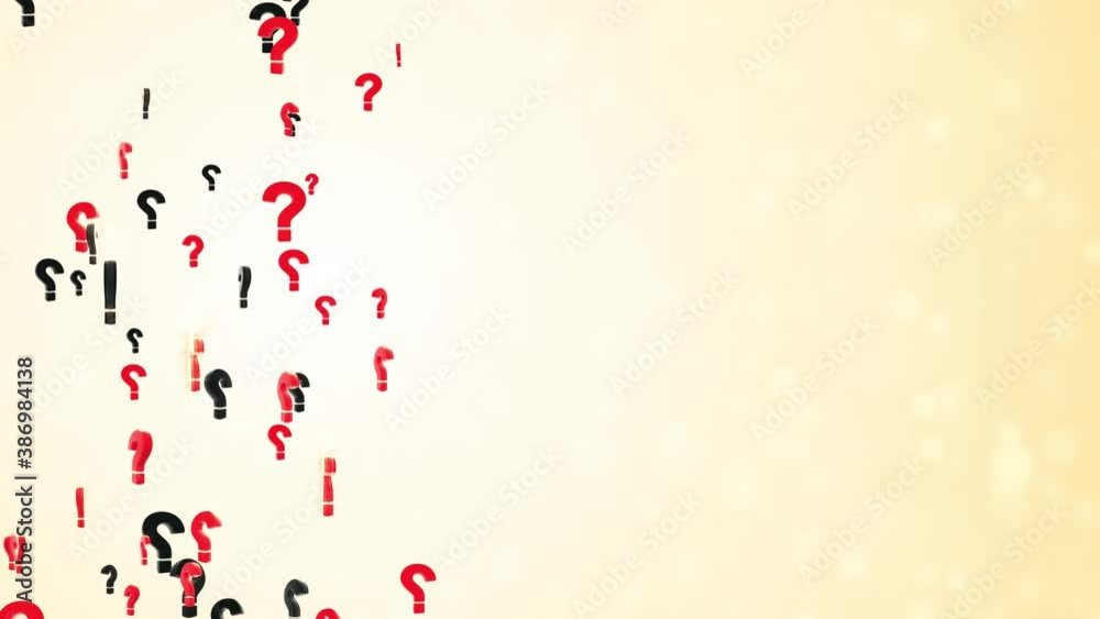 3d rendering Loop animation of exploding question mark particles ...