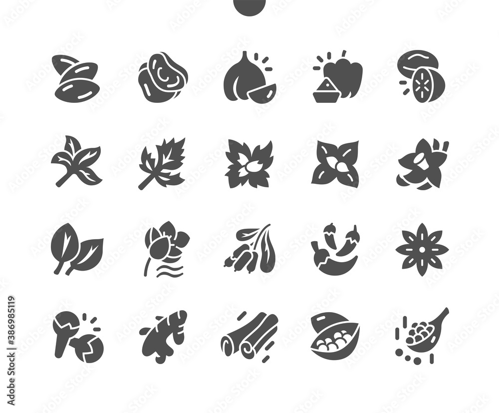 Herbs and spices selection. Aromatic ingredients and natural food ...