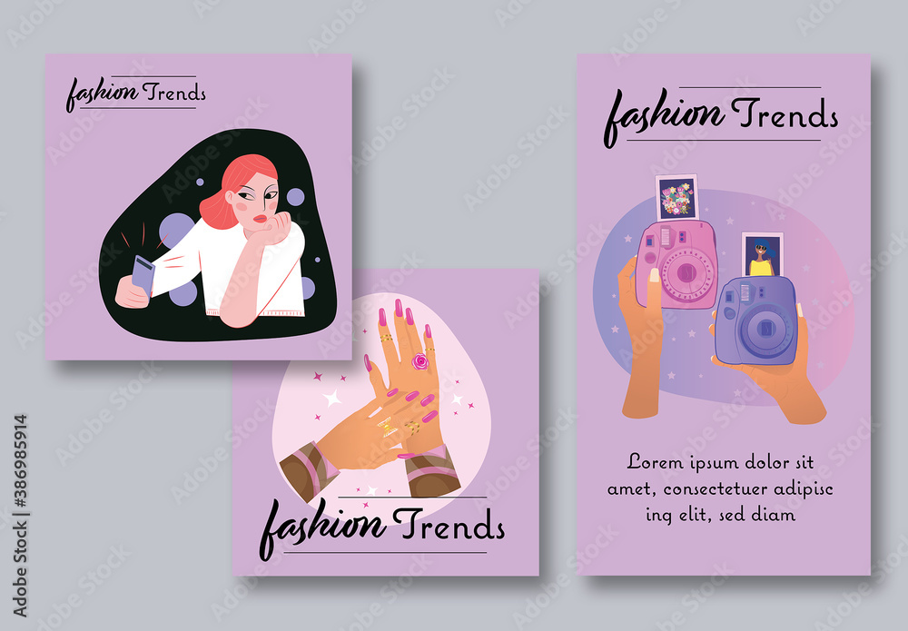 Fashion Social Post Layouts Stock Template | Adobe Stock