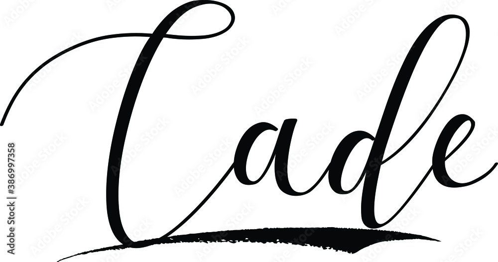 Cade -Male Name Cursive Calligraphy on White Background Stock Vector ...
