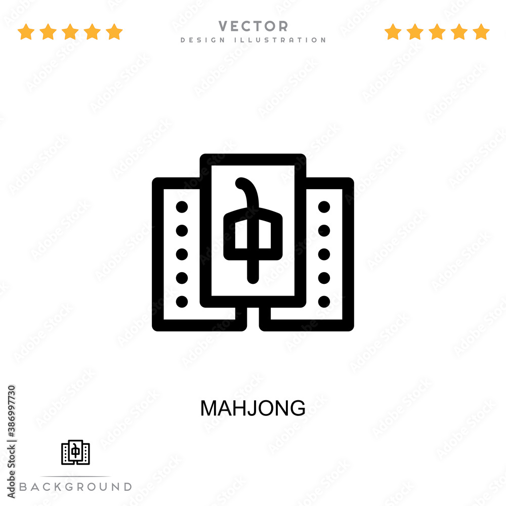 Mahjong icon. Simple element from digital disruption collection. Line ...