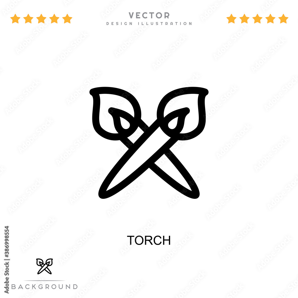 Torch icon. Simple element from digital disruption collection. Line ...