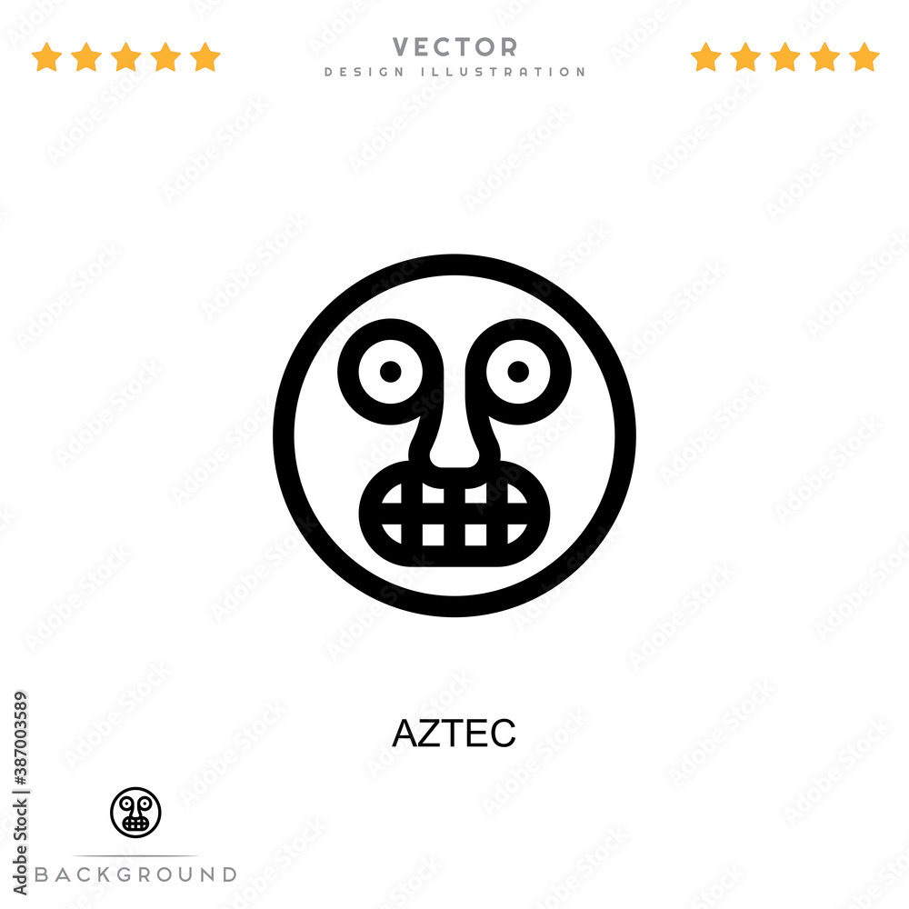 Aztec icon. Simple element from digital disruption collection. Line ...