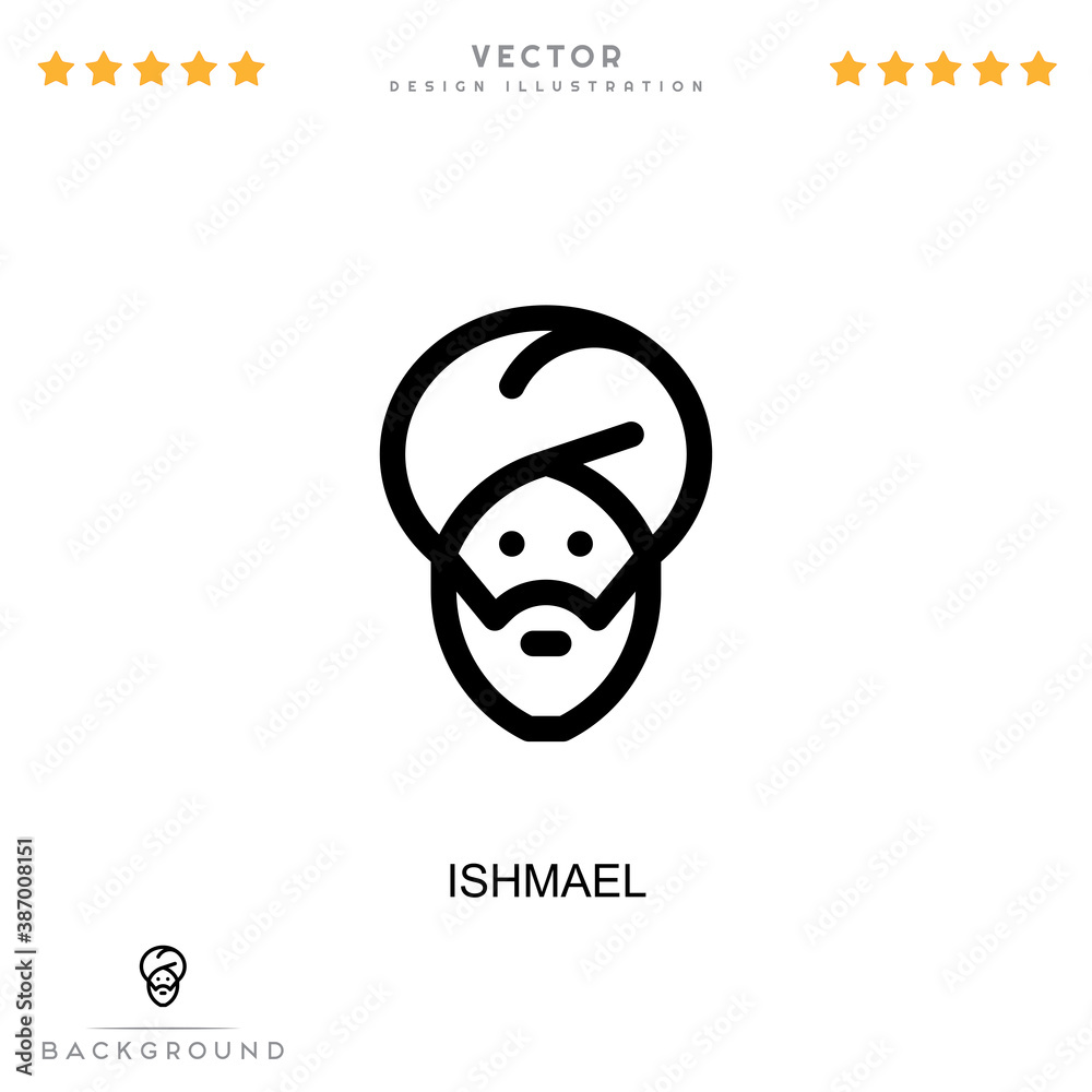 Ishmael icon. Simple element from digital disruption collection. Line ...
