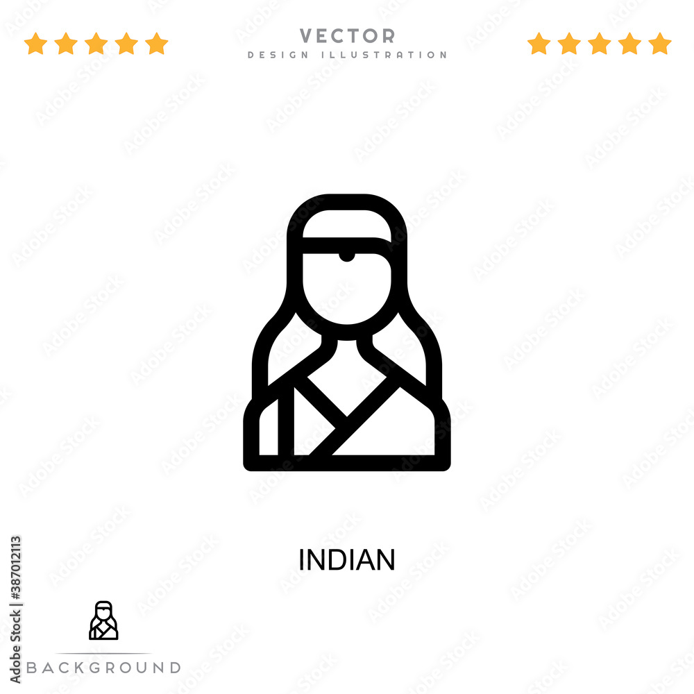 Indian icon. Simple element from digital disruption collection. Line ...