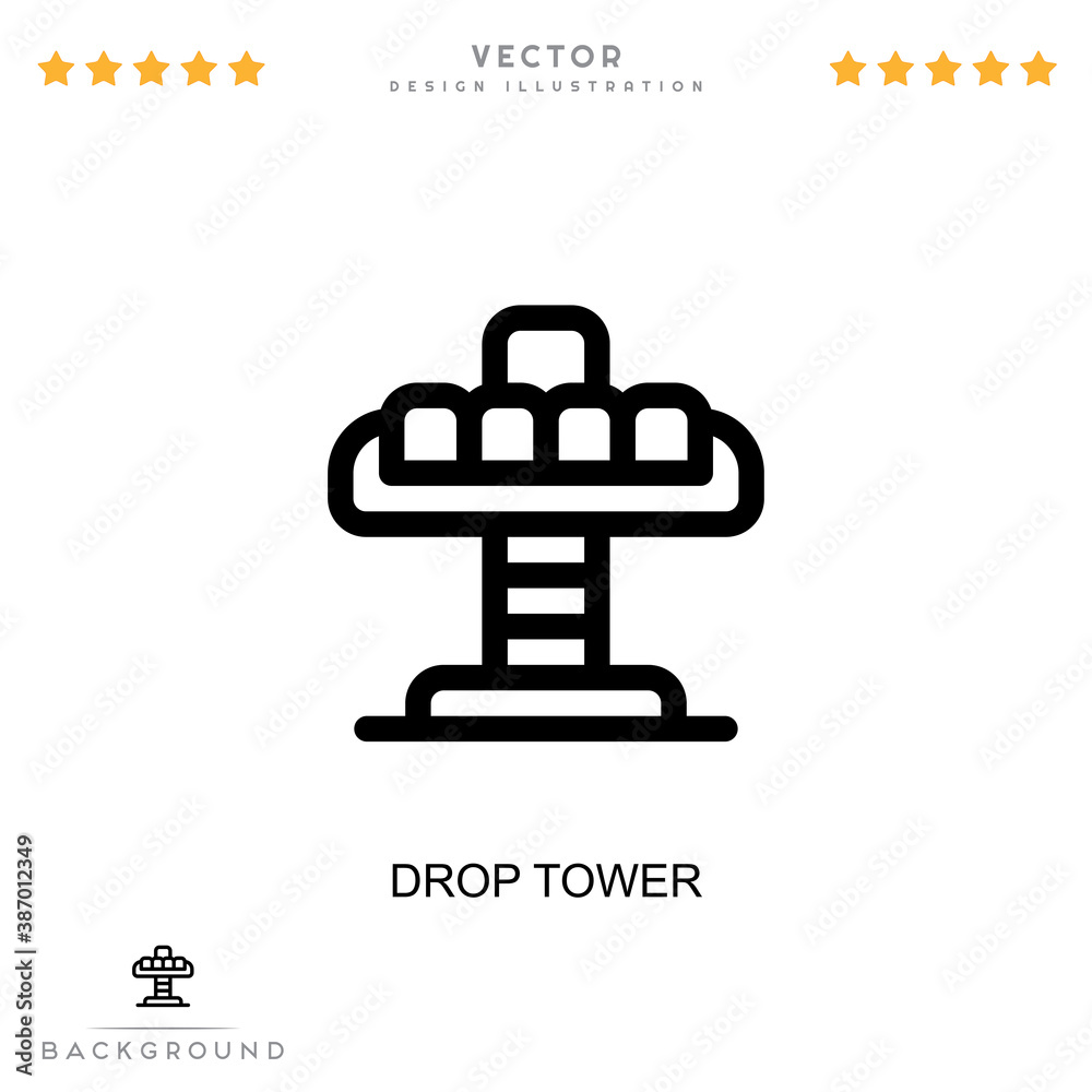 Drop tower icon. Simple element from digital disruption collection. Line Drop tower icon for ...