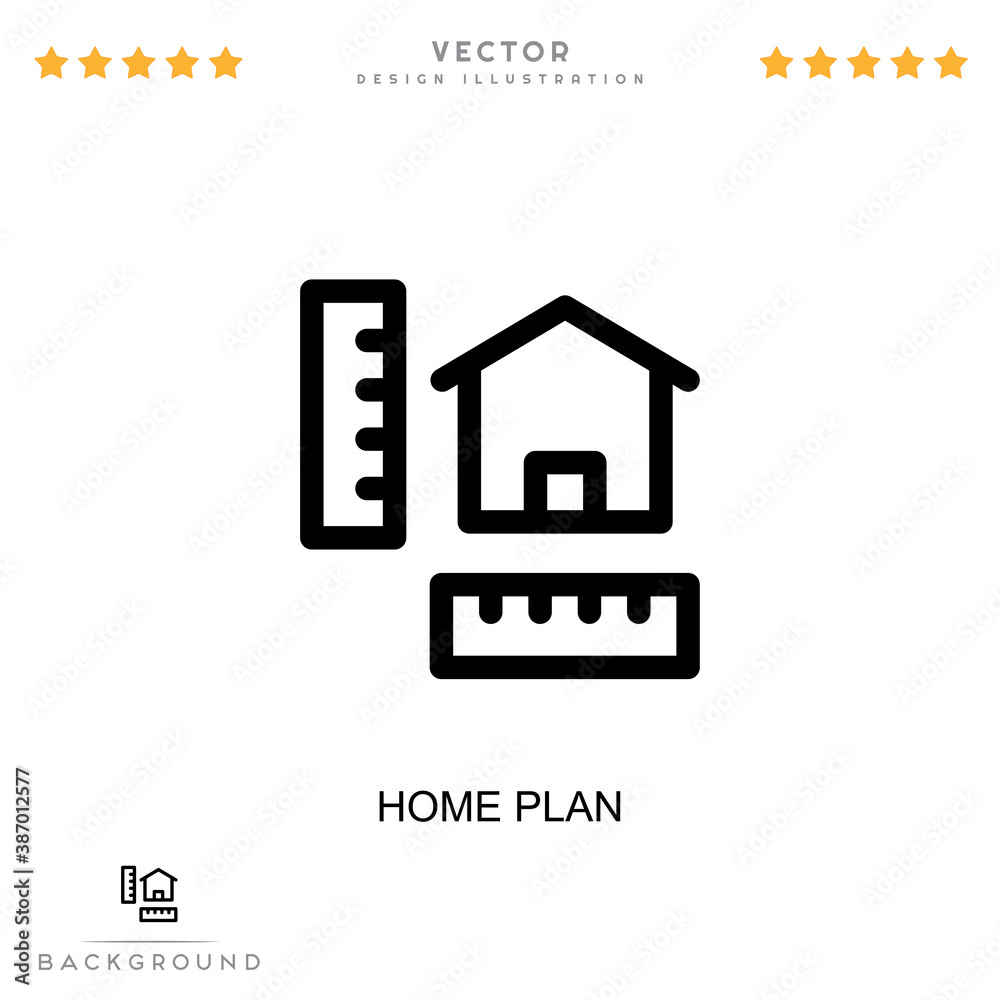 Home plan icon. Simple element from digital disruption collection. Line ...
