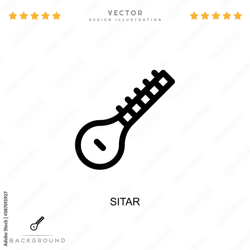 Sitar icon. Simple element from digital disruption collection. Line ...