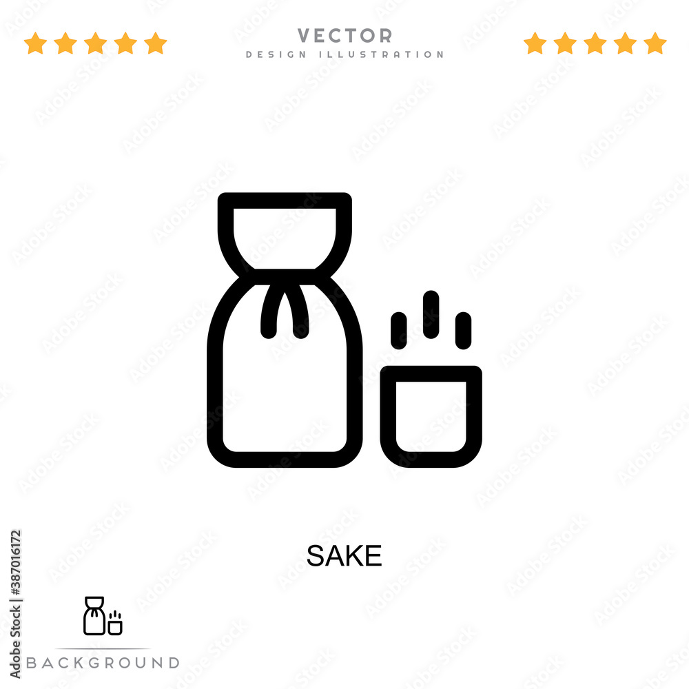 Sake icon. Simple element from digital disruption collection. Line Sake ...