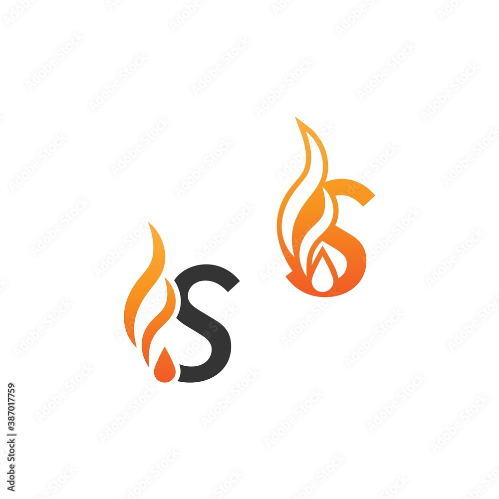 Letter S and fire waves, logo icon concept design Stock Vector | Adobe ...