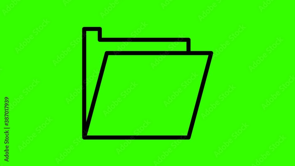 Animated Folder Icon On Green Screen Stock Video | Adobe Stock
