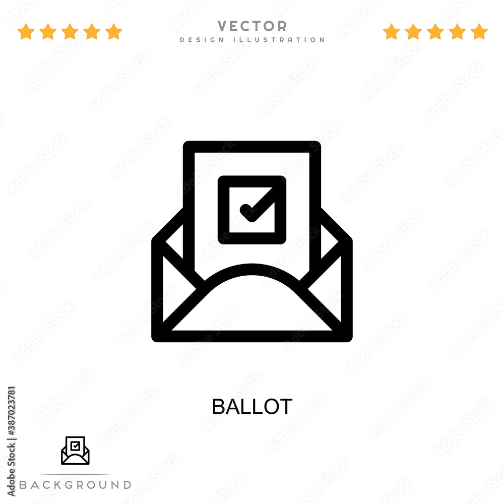 Ballot icon. Simple element from digital disruption collection. Line ...