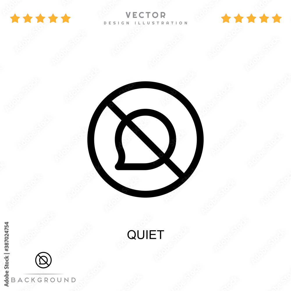 Quiet icon. Simple element from digital disruption collection. Line ...