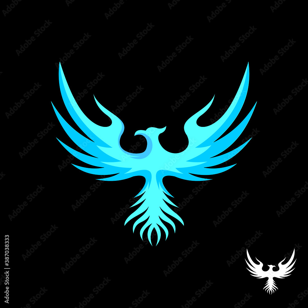 great blue phoenix logo, vector illustrayions Stock Vector | Adobe Stock
