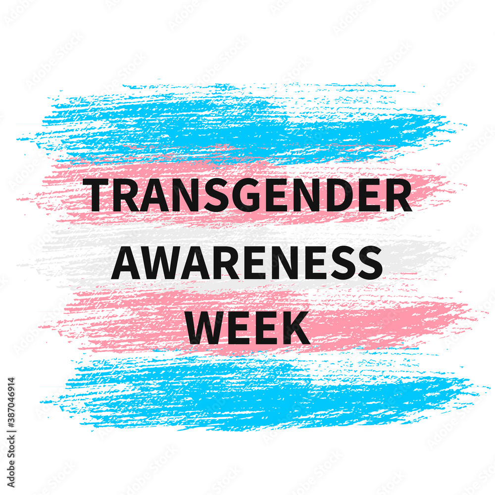 Transgender Awareness Week lettering with Transgender Pride Flag. LGBT ...
