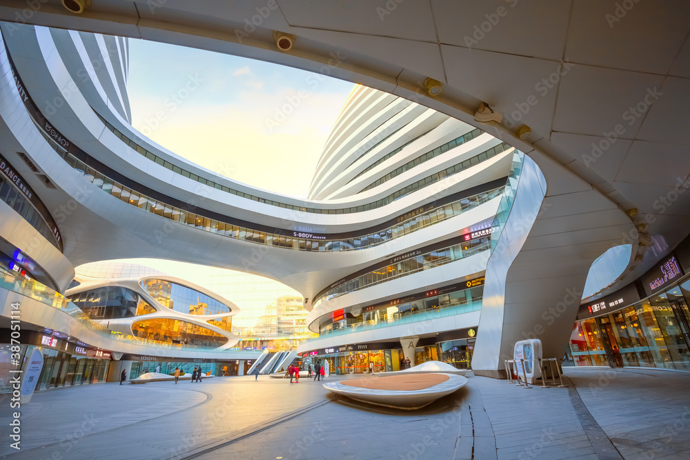 Beijing, China - Jan 12 2020: Galaxy Soho Building is an urban complex ...