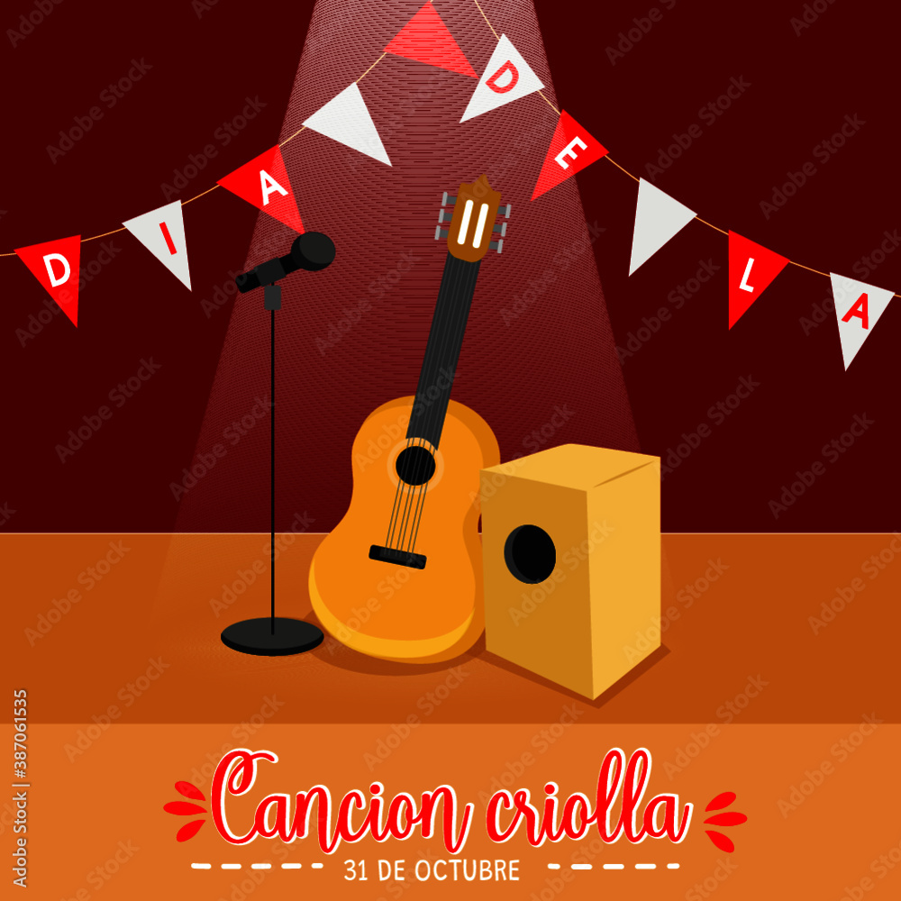 DIA DE LA CANCION CRIOLLA PERUANA Stock Vector | Adobe Stock