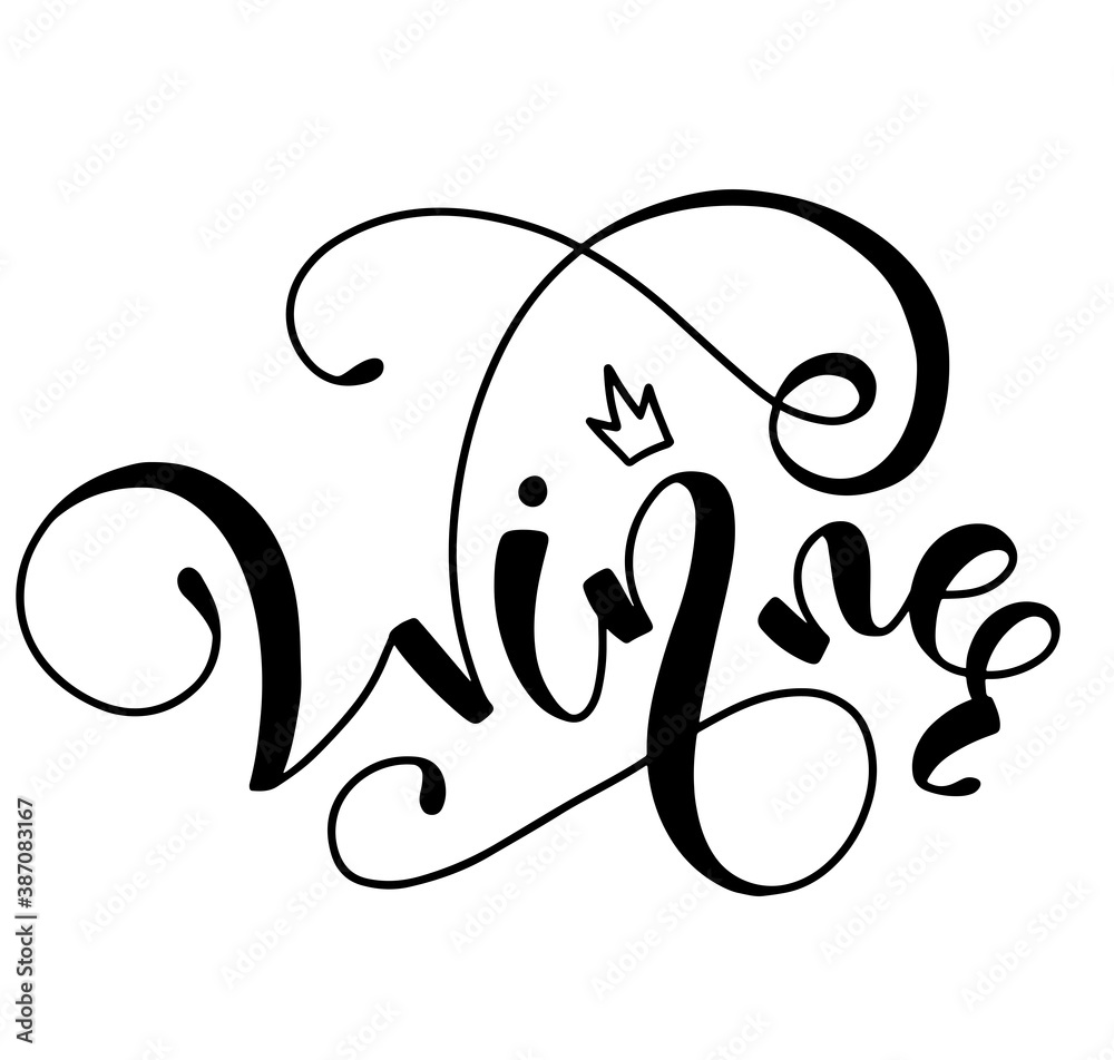 Winner - vector illustration with black calligraphy isolated on white ...