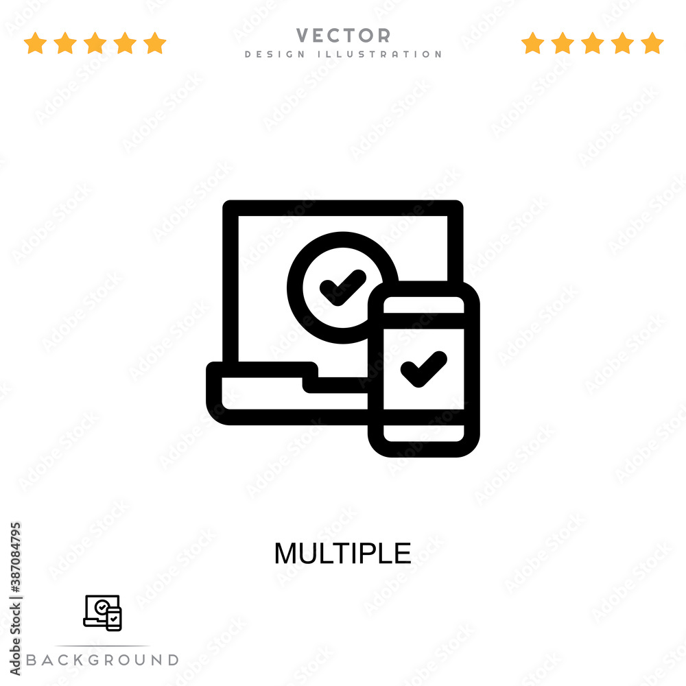 Multiple icon. Simple element from digital disruption collection. Line Multiple icon for ...
