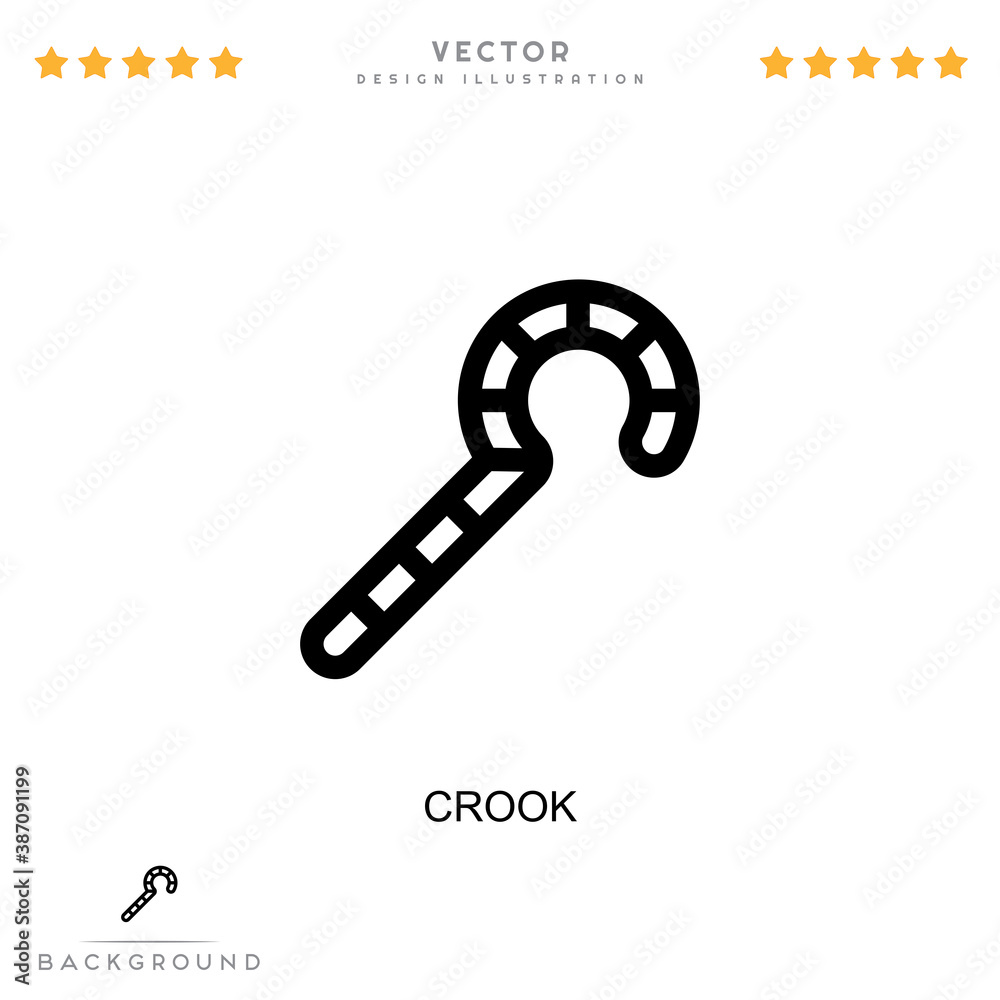 Crook icon. Simple element from digital disruption collection. Line ...