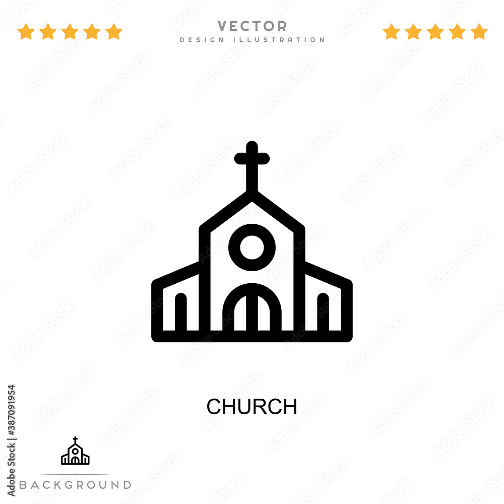 Church icon. Simple element from digital disruption collection. Line ...