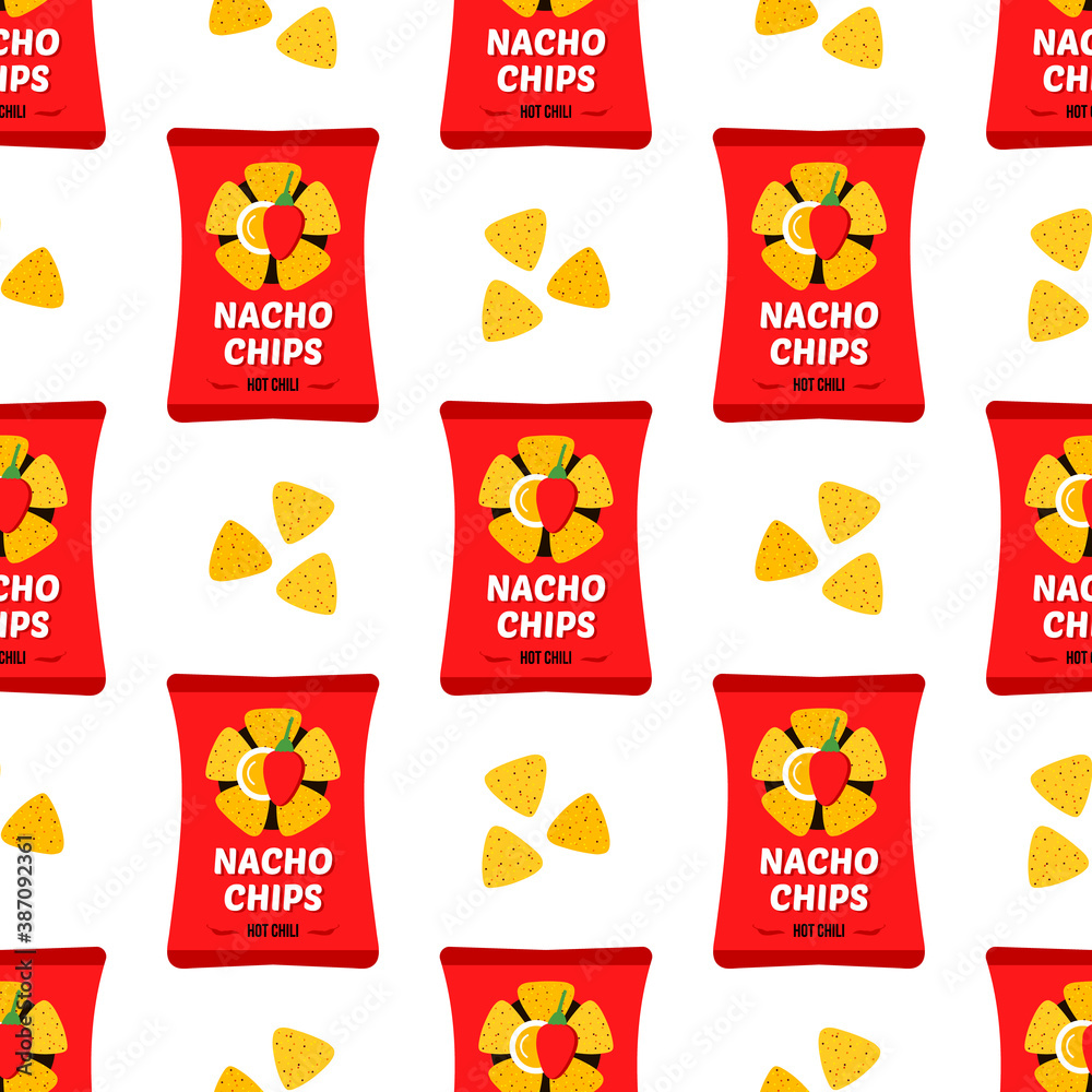 Vector seamless pattern background with cute cartoon style red packages ...