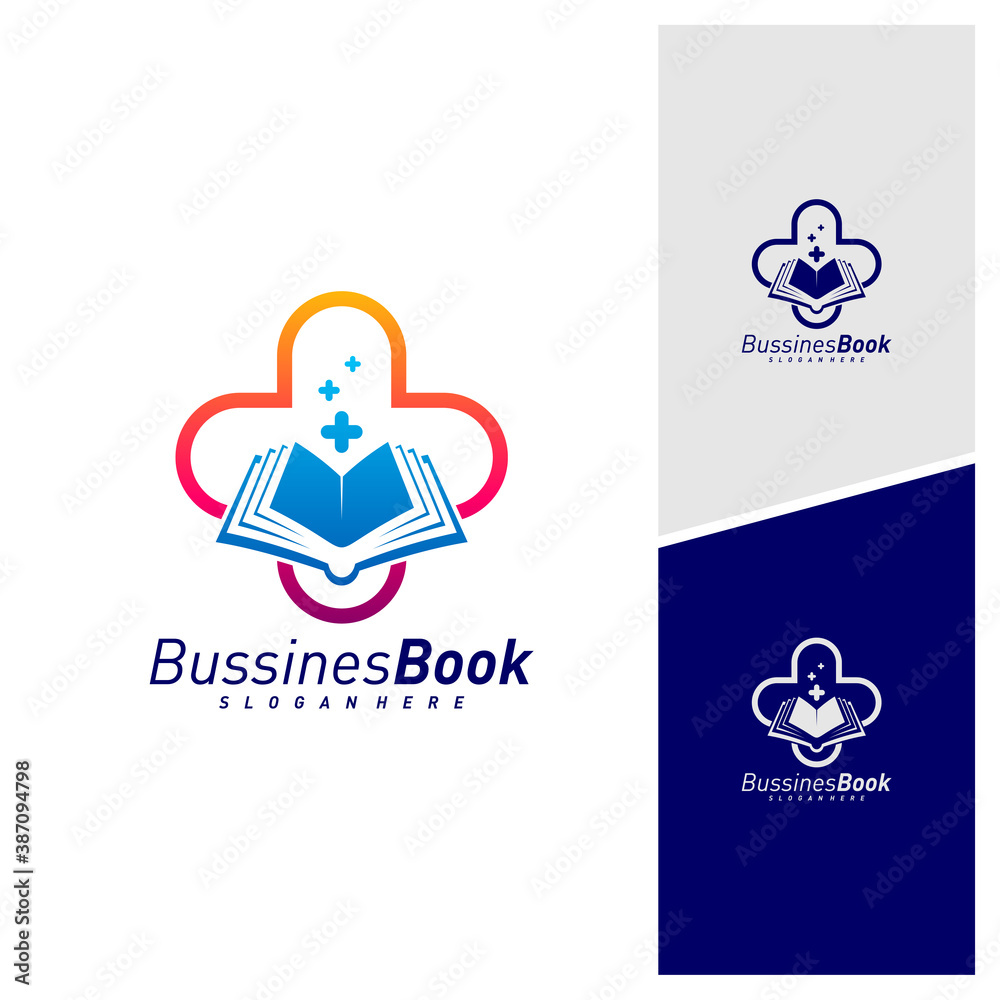 Medical Book logo design vector template, Illustration Book design ...