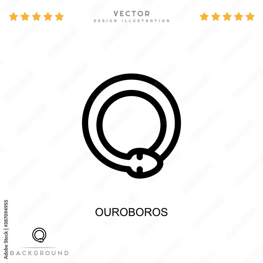 Ouroboros icon. Simple element from digital disruption collection. Line ...