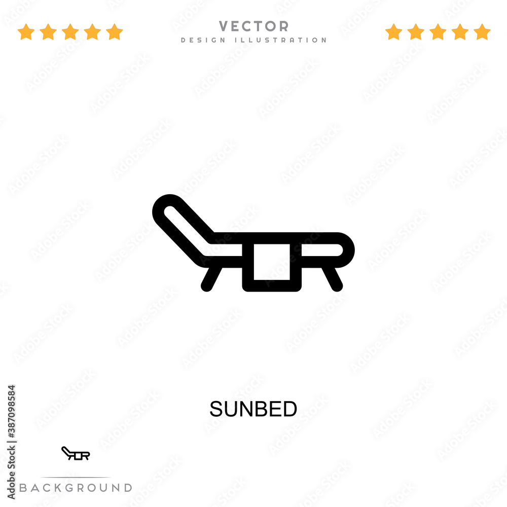 Sunbed icon. Simple element from digital disruption collection. Line ...