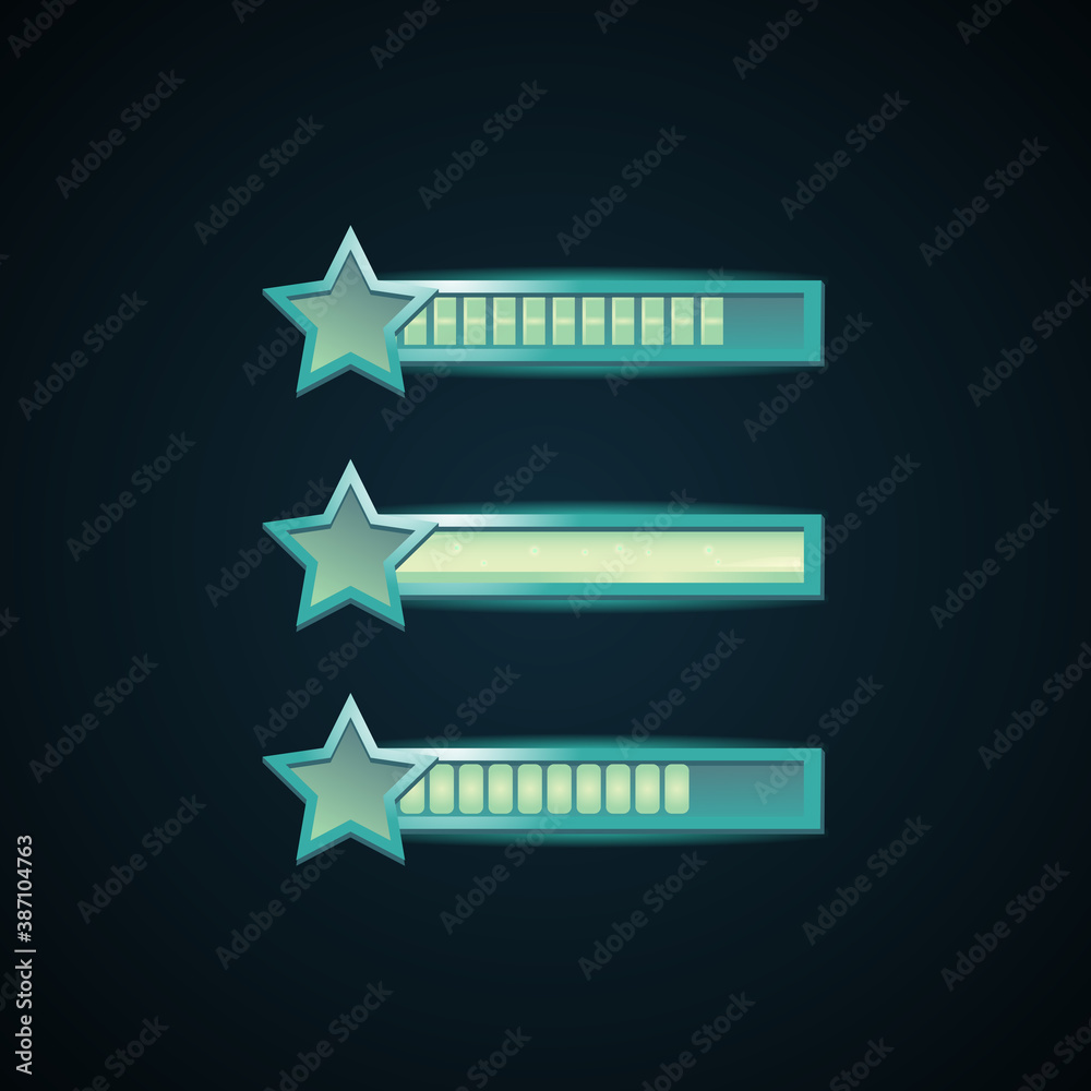 Game ui elements. Fantasy game bar, health bar and etc. Suitable for 2d ...