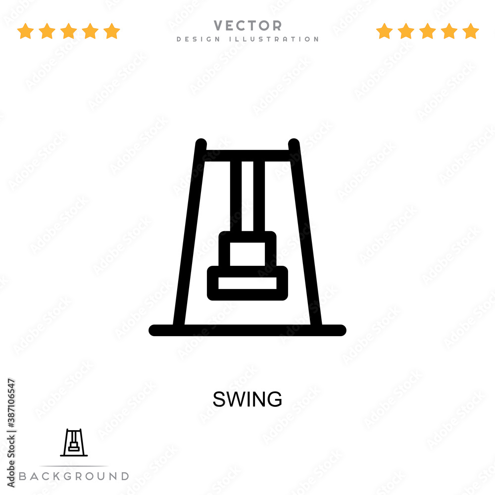 Swing icon. Simple element from digital disruption collection. Line ...