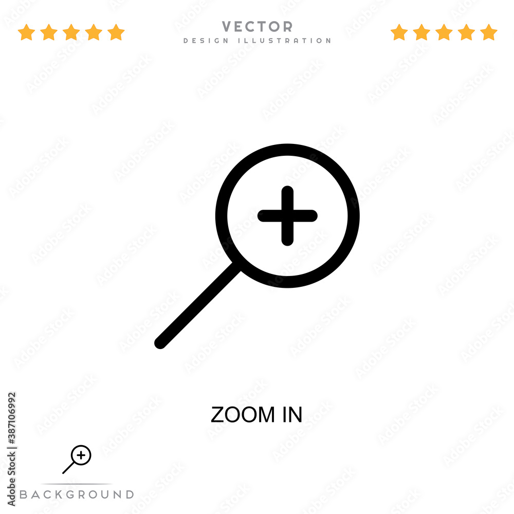 Zoom in icon. Simple element from digital disruption collection. Line ...