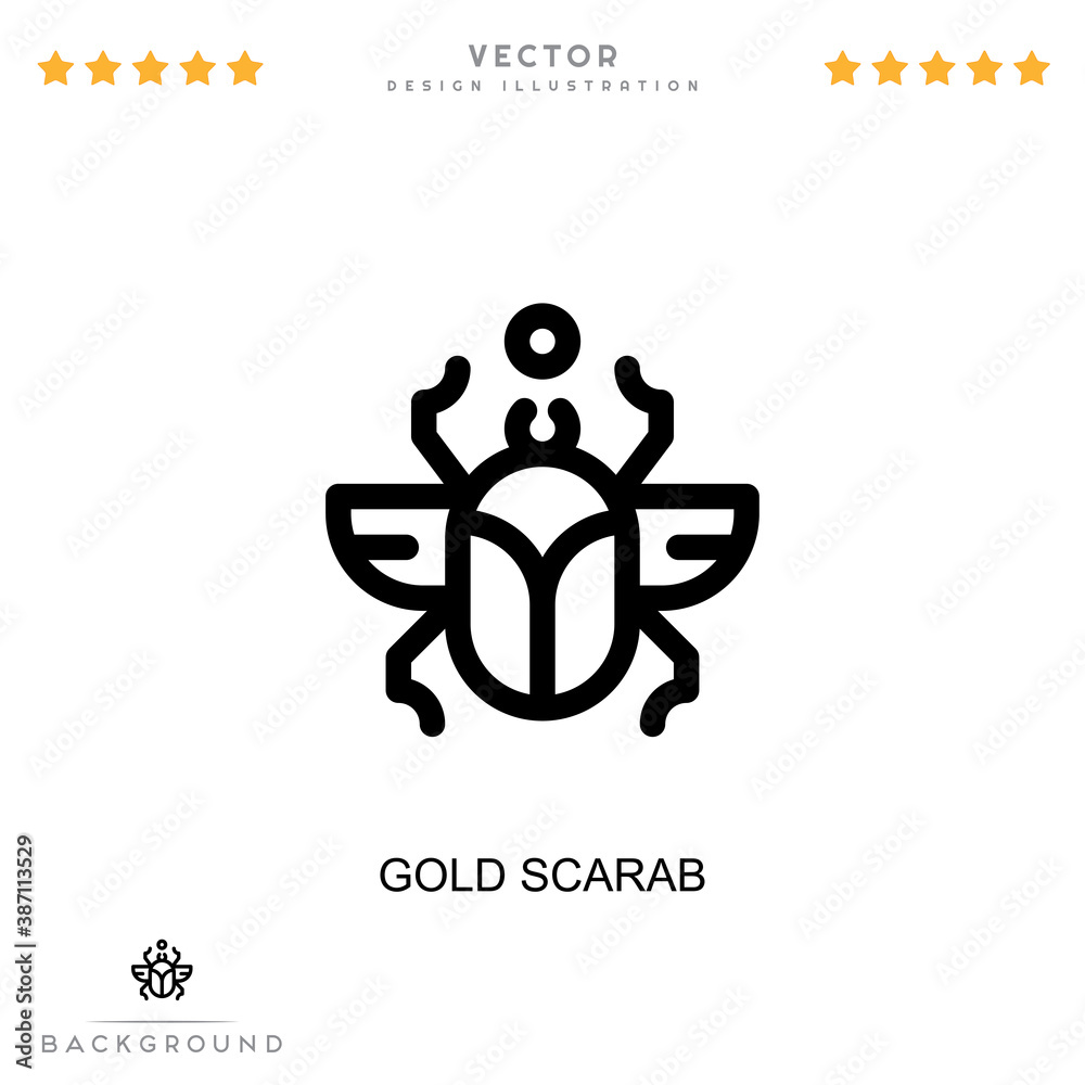 Gold scarab icon. Simple element from digital disruption collection ...