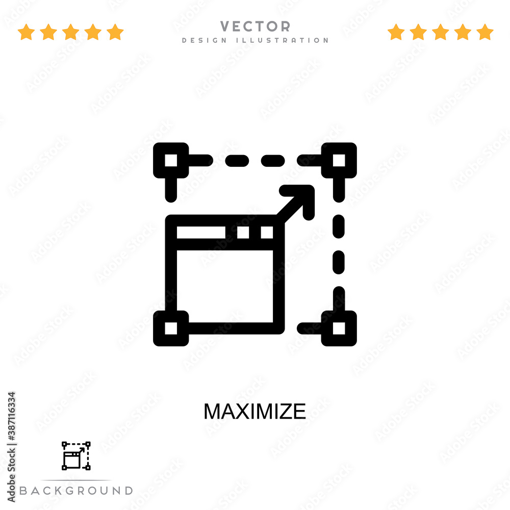 Maximize icon. Simple element from digital disruption collection. Line ...