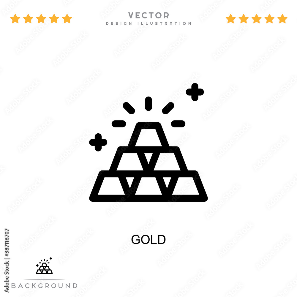 Gold icon. Simple element from digital disruption collection. Line Gold ...