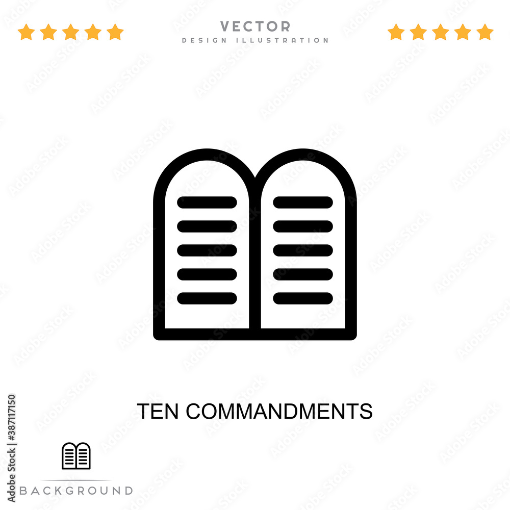 Ten commandments icon. Simple element from digital disruption collection. Line Ten commandments ...