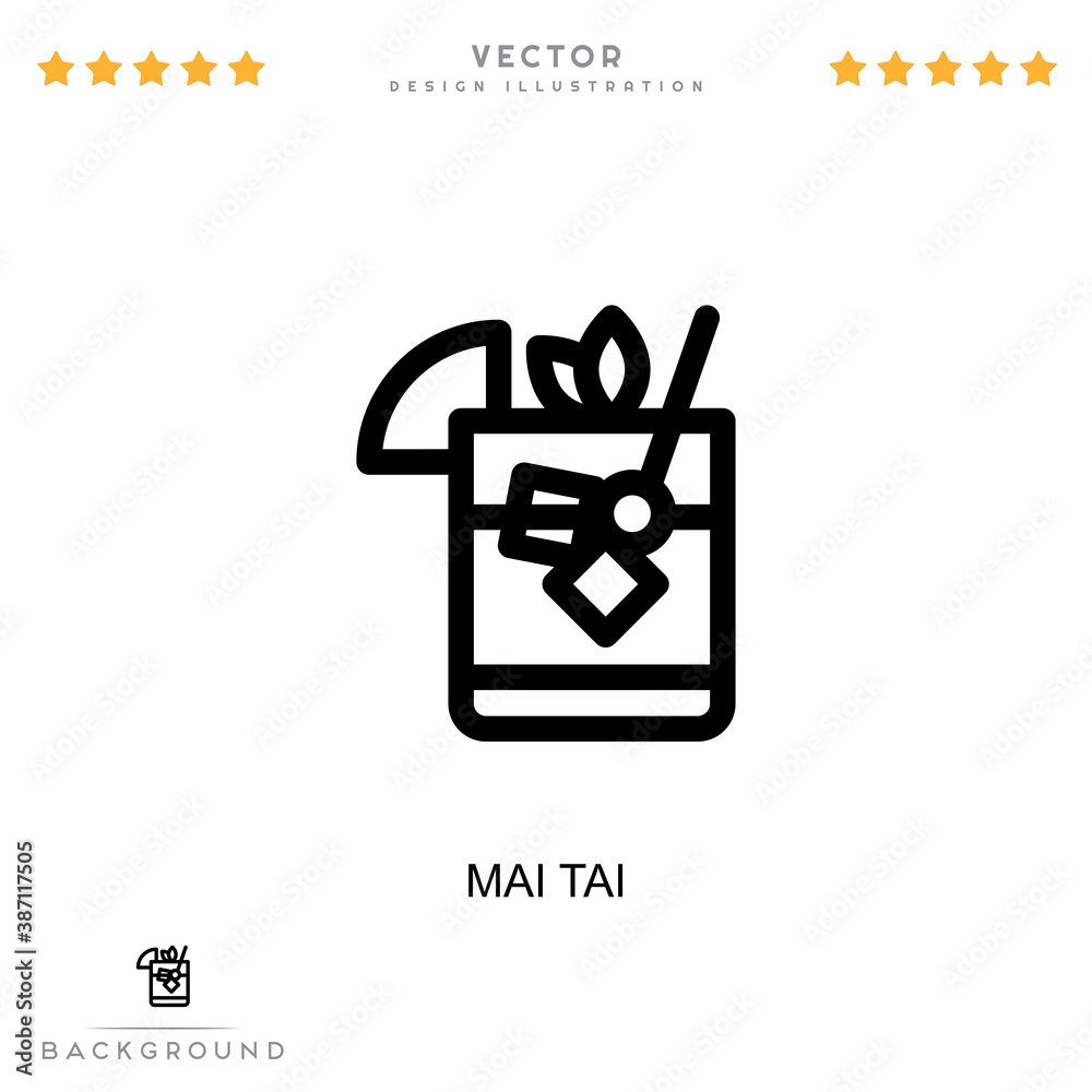 Mai tai icon. Simple element from digital disruption collection. Line ...