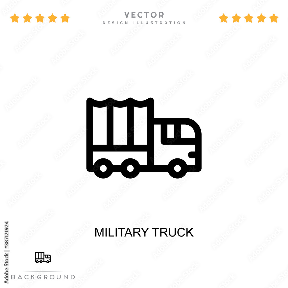 Military truck icon. Simple element from digital disruption collection ...