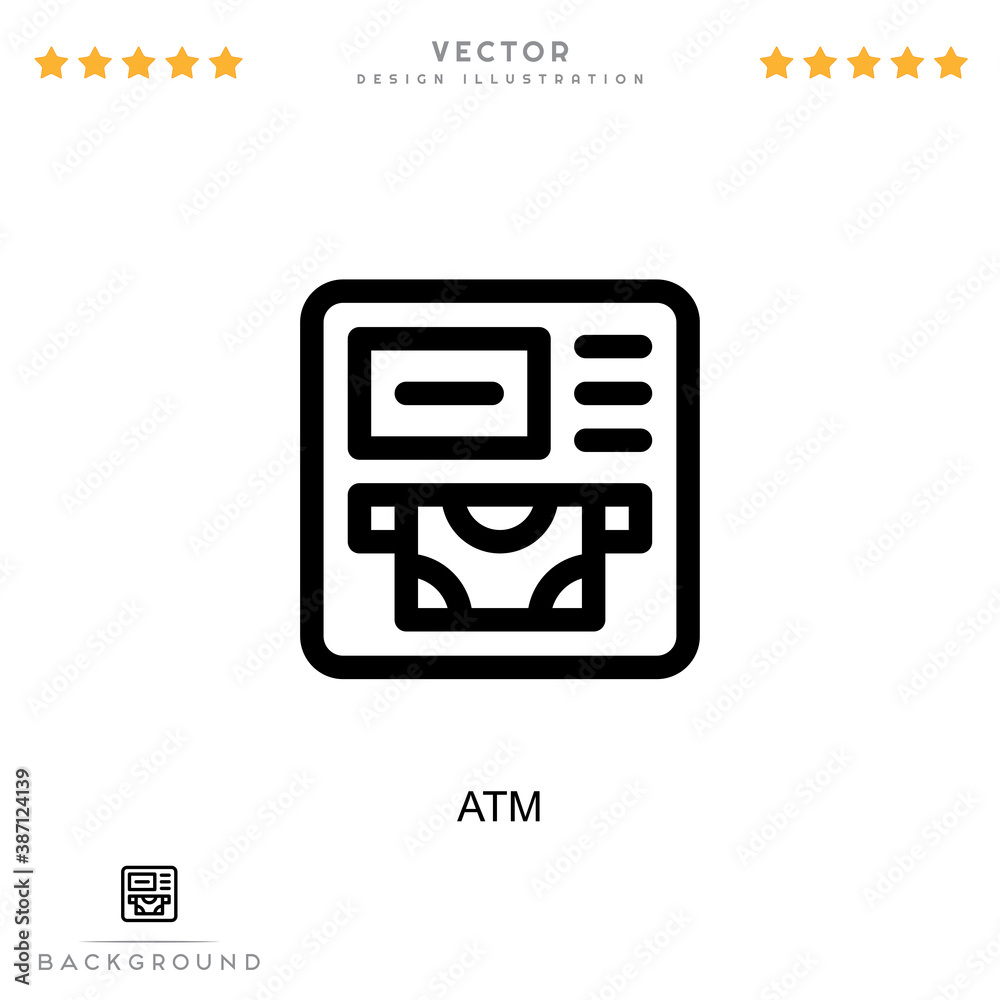 Atm icon. Simple element from digital disruption collection. Line Atm ...