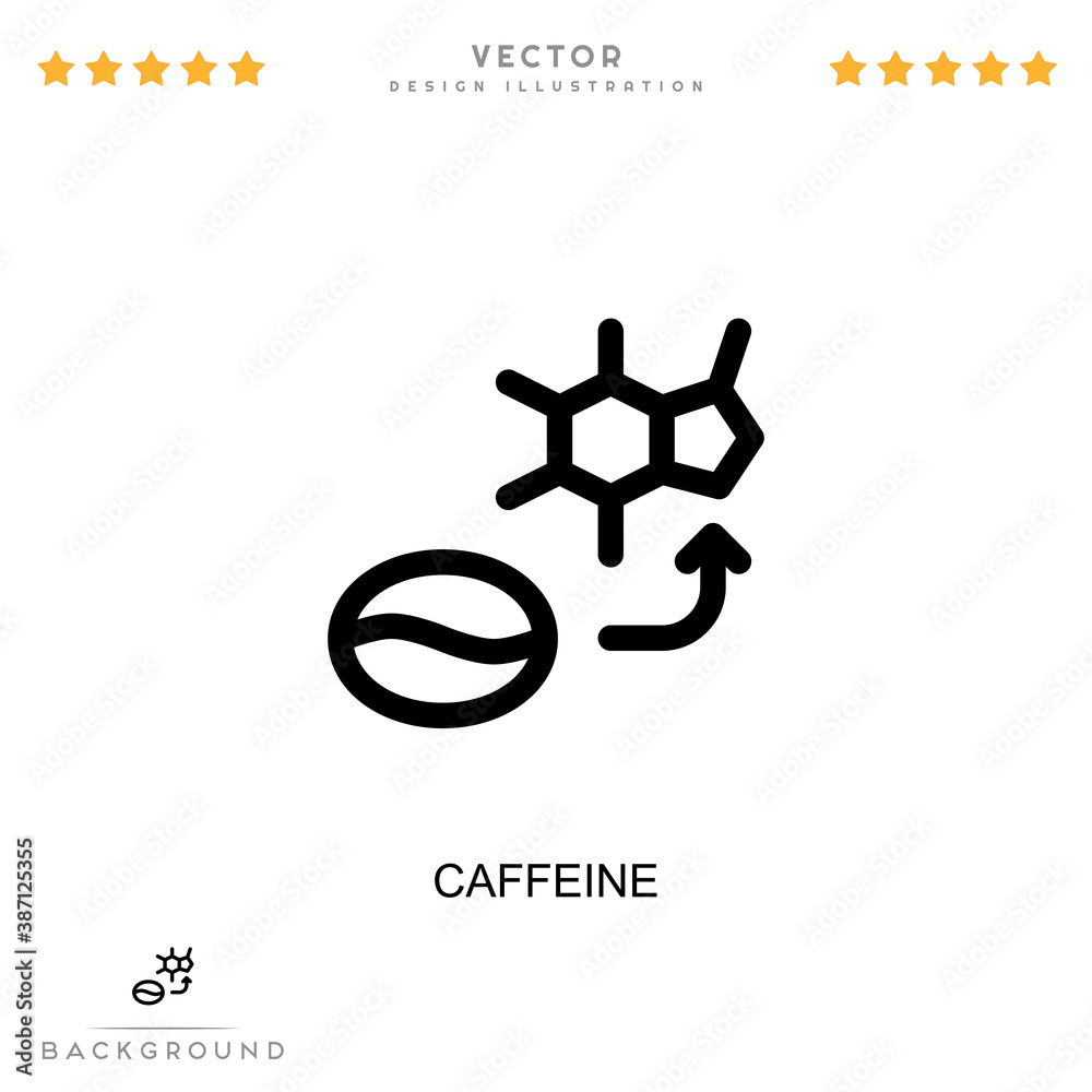 Caffeine icon. Simple element from digital disruption collection. Line ...
