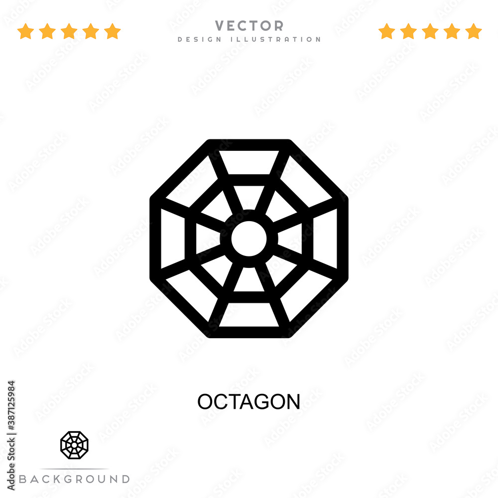 Octagon icon. Simple element from digital disruption collection. Line ...