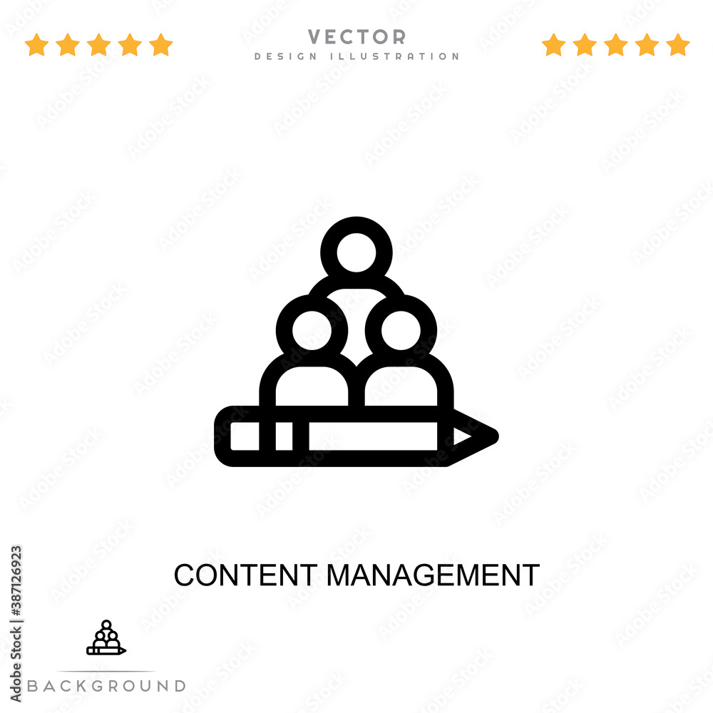 Content management icon. Simple element from digital disruption collection. Line Content ...